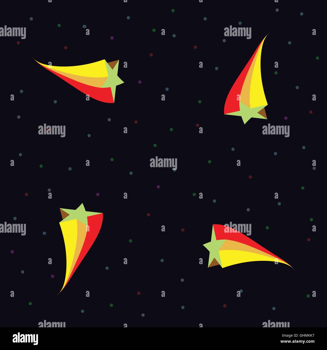 illustration on which bright stars on a black background are ...