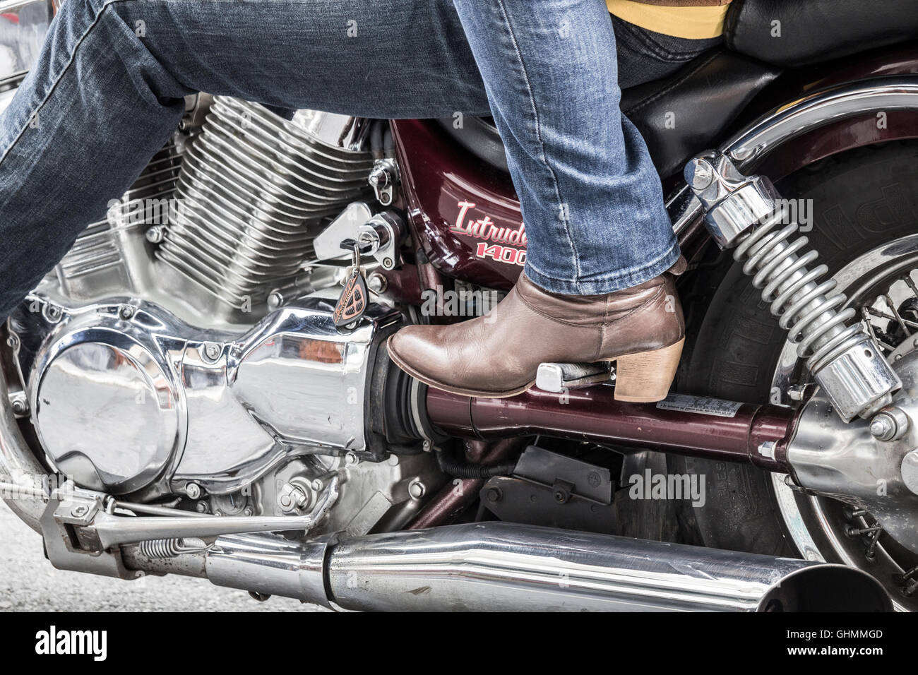 Motorcycle pillion passenger hi-res stock photography and images - Alamy