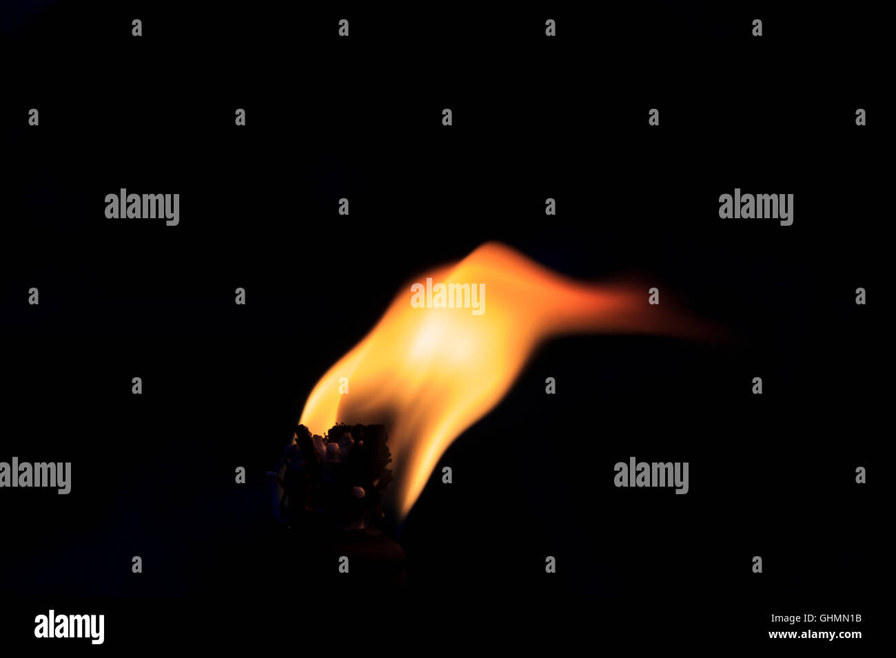 Fire on wick Stock Photo - Alamy