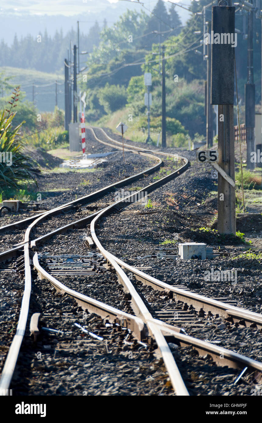 Railway track points crossing hi-res stock photography and images - Alamy