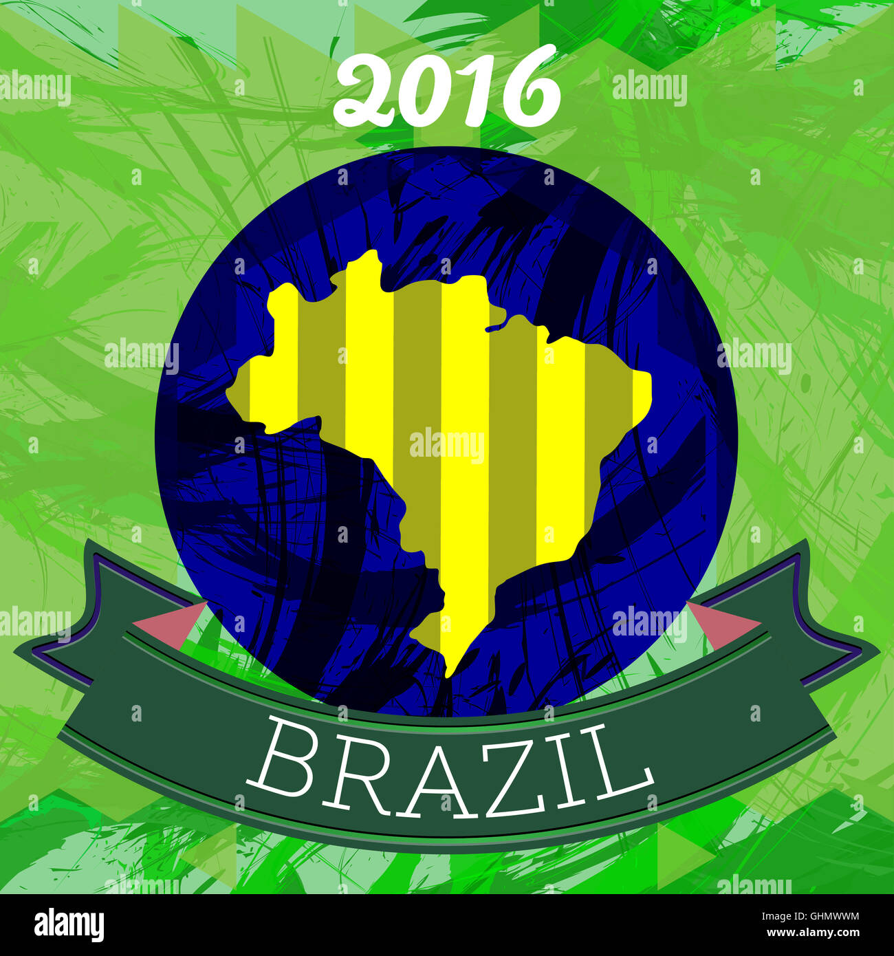 Abstract Brazil 2016 design with map of the country. Digital vector ...