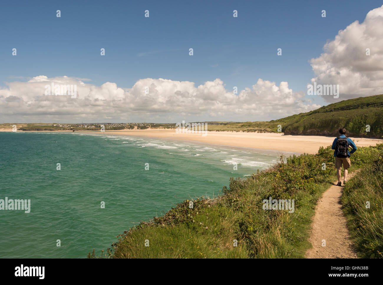 Walking the coast path of north Cornwall, England, UK Stock Photo - Alamy