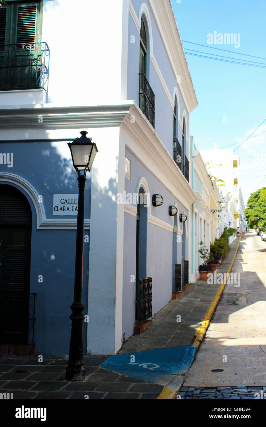Old San Juan Puerto Rico Tile Street Sign of Calle Clara Lair Stock ...