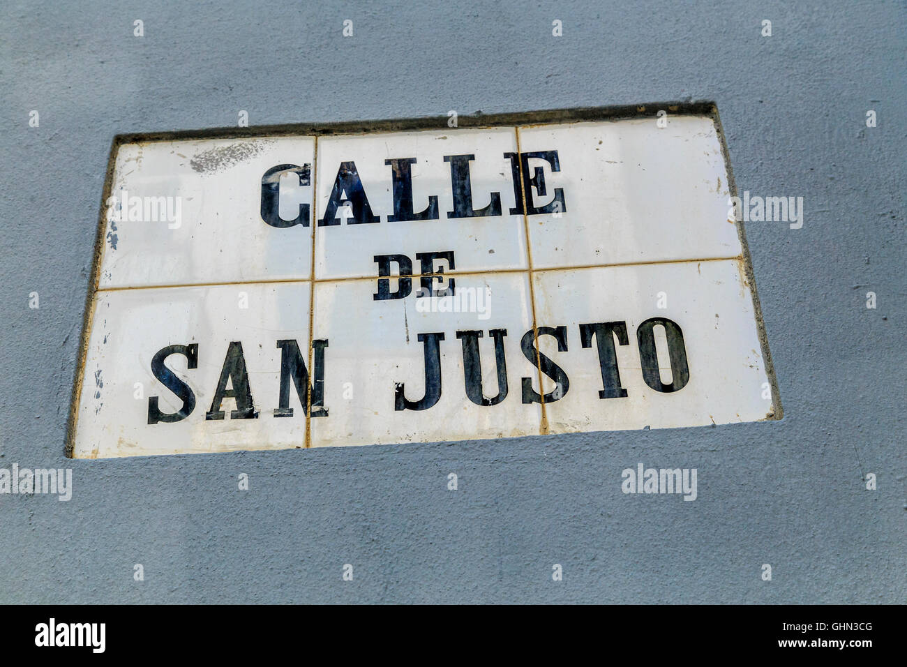 Old San Juan Puerto Rico Tile Street Sign of Calle de San Justo Stock ...