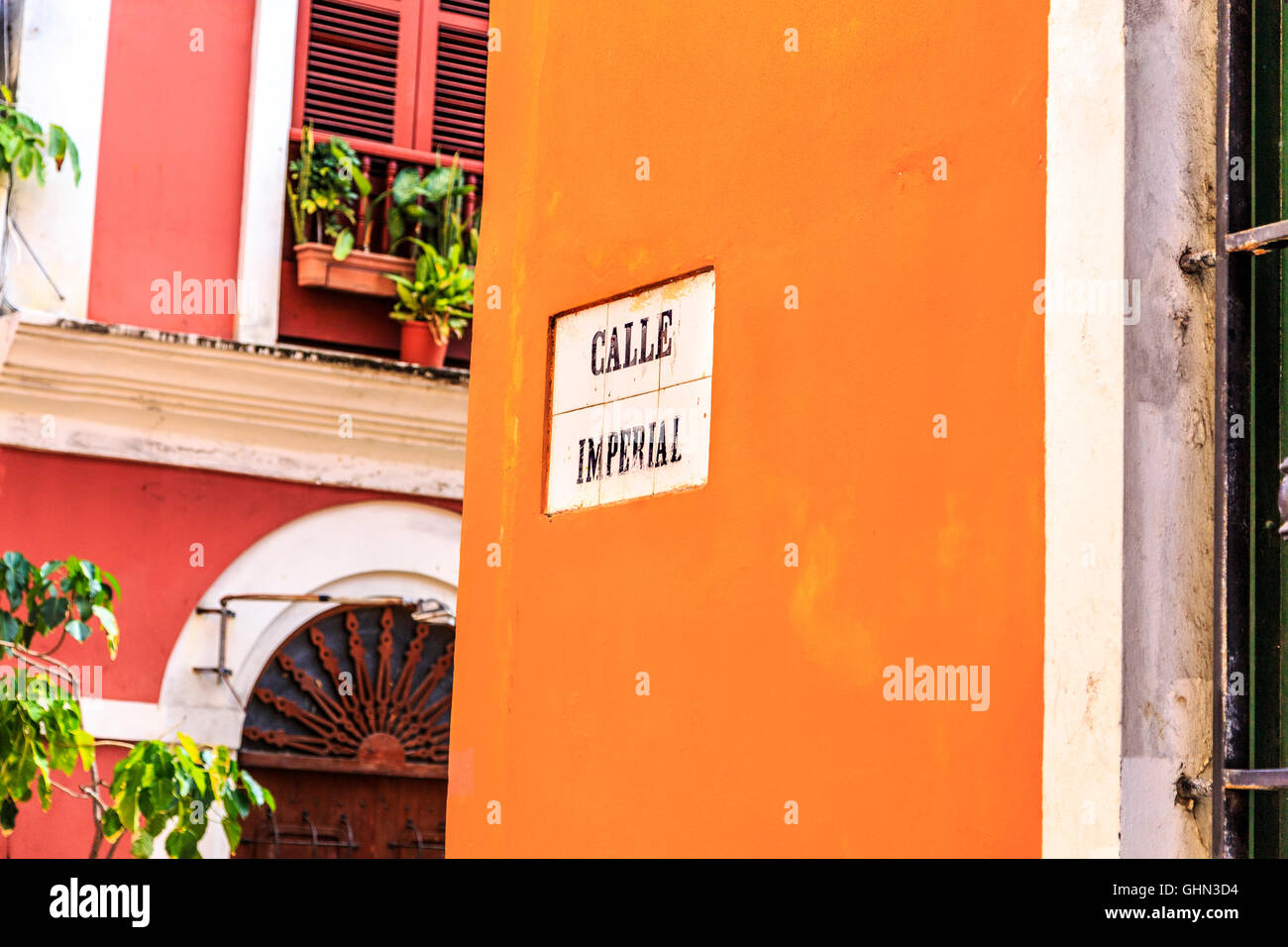 Old San Juan Puerto Rico Tile Street Sign of Calle Imperial Stock Photo ...