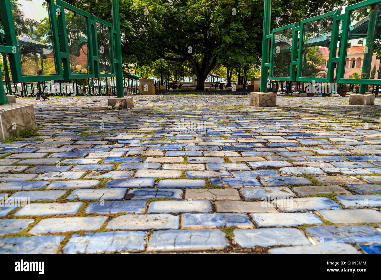 Cobble Stones in Plaza de Hostos in Old San Juan, Puerto Rico Stock ...