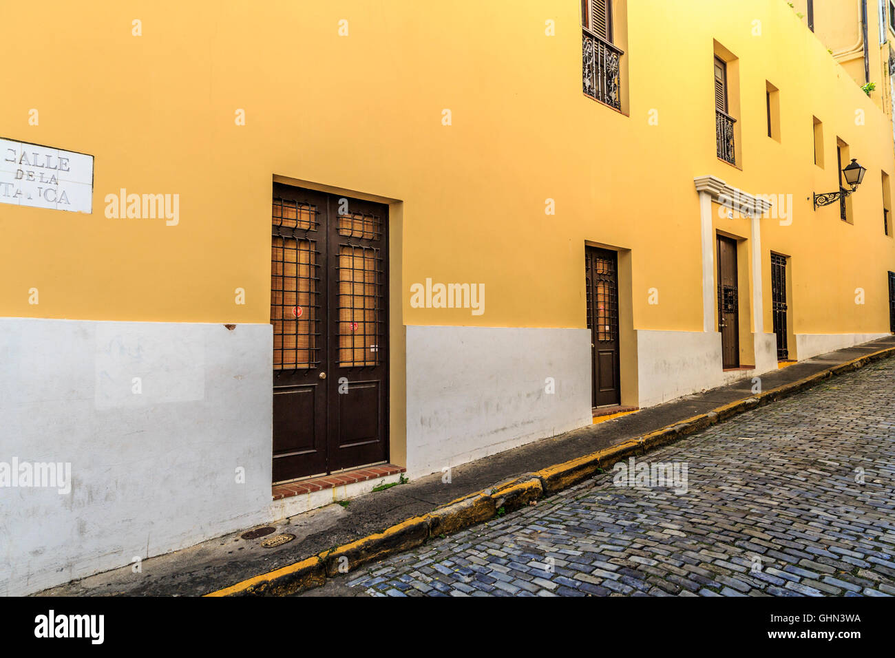Colorful Colonial Buildings in Old San Juan, Puerto Rico, with ...