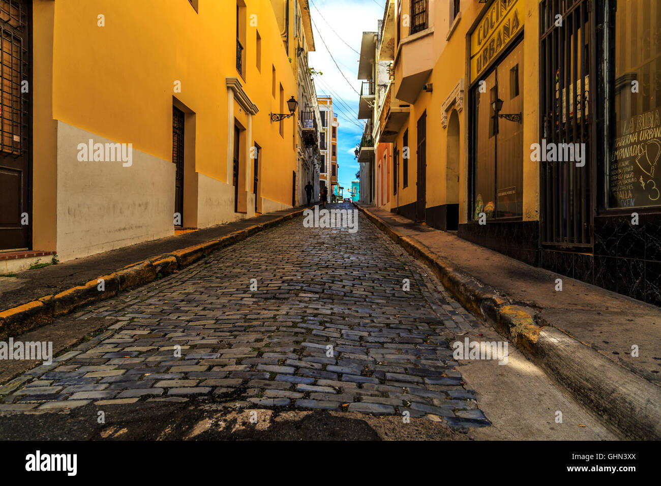 Colorful Colonial Buildings in Old San Juan, Puerto Rico, with ...
