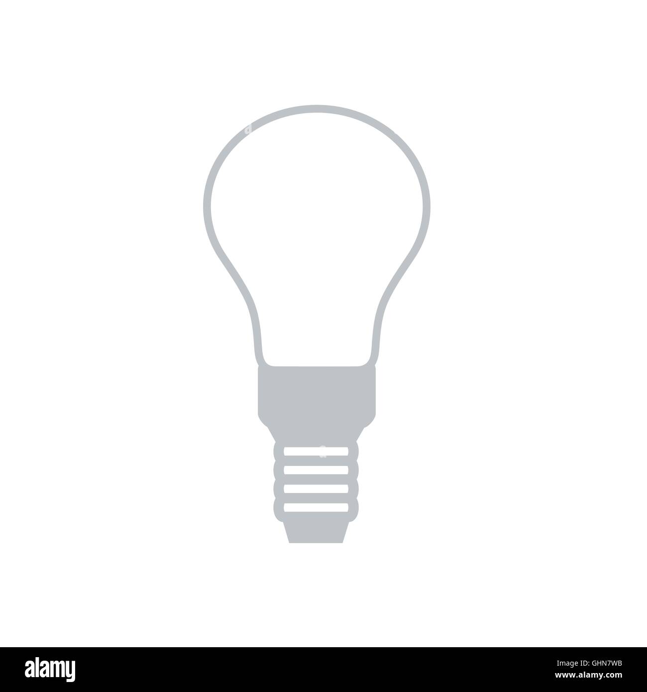 Stylized icon of light bulb on white background Stock Vector Image ...