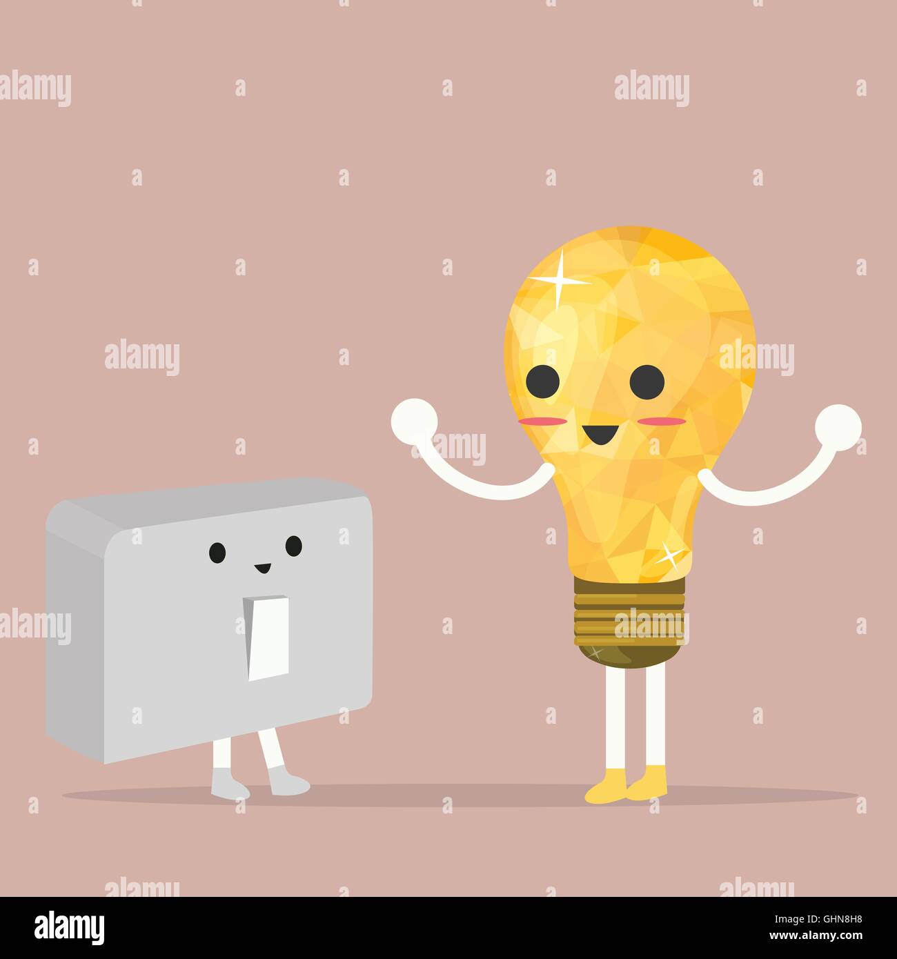 Cartoon turn on light switch hi-res stock photography and images - Alamy