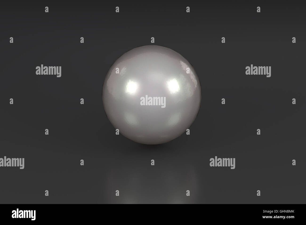 3D rendering of a shiny pearl in black glossy background Stock Photo ...
