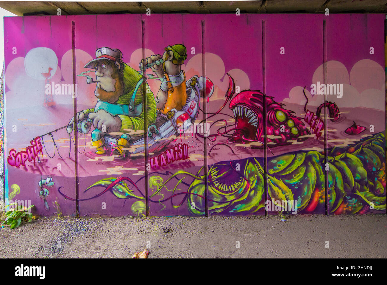 Colourful graffiti piece on the topic of the environment Stock Photo ...