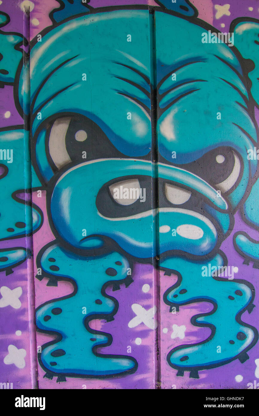 Close up shot of an colourful graffiti octopus Stock Photo - Alamy