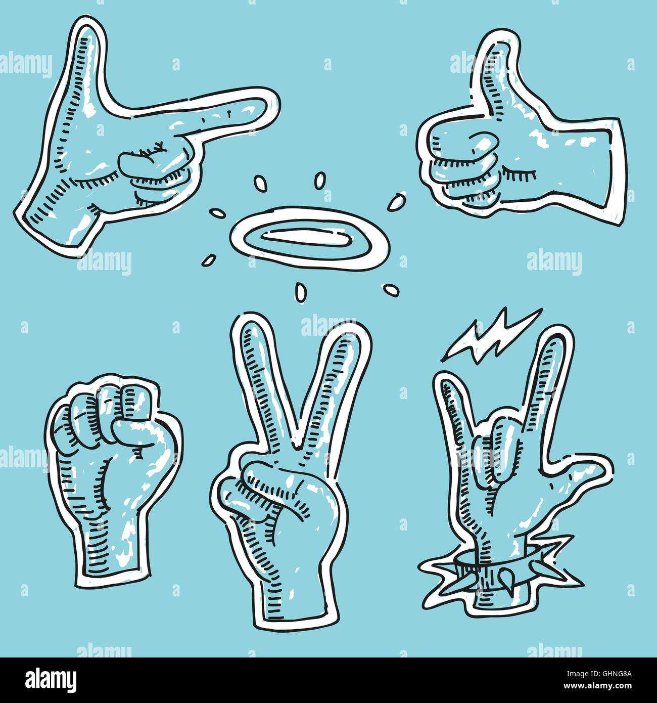 Set Symbol Hand Gesture Stock Vector Image & Art - Alamy