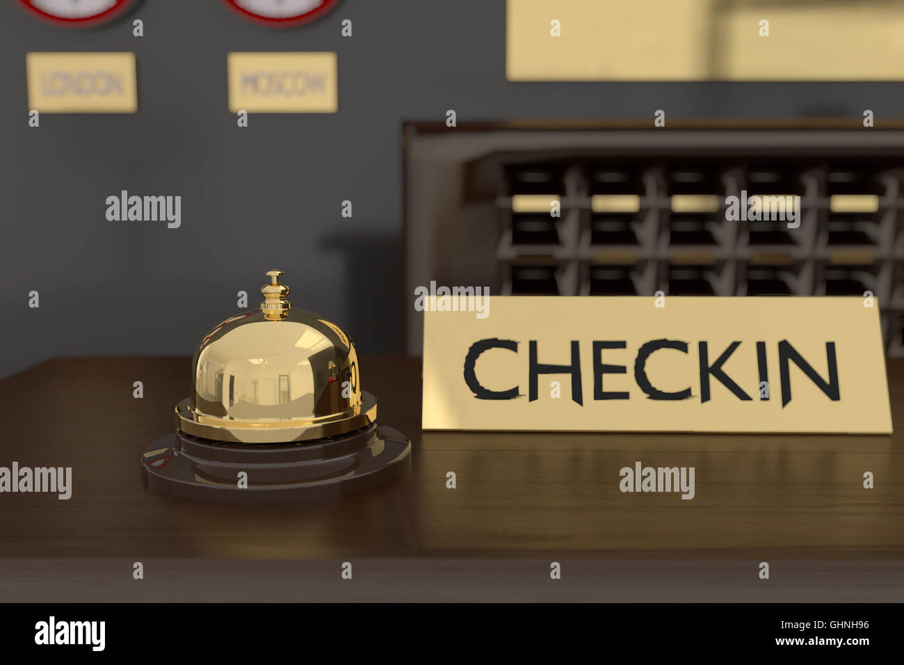 Hotel reception desk bell hi-res stock photography and images - Alamy