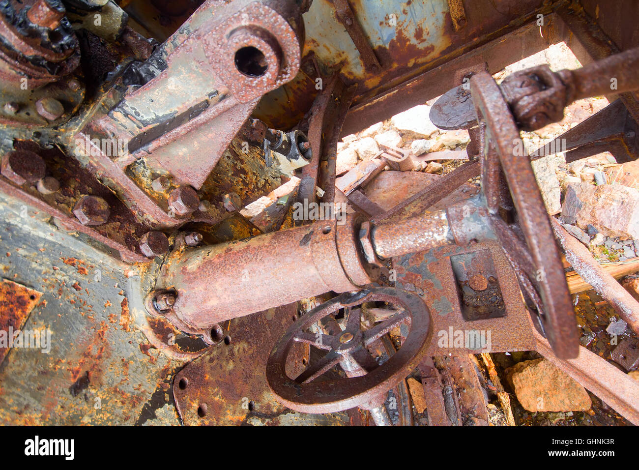 old rusty elements of mechanism at factory Stock Photo - Alamy
