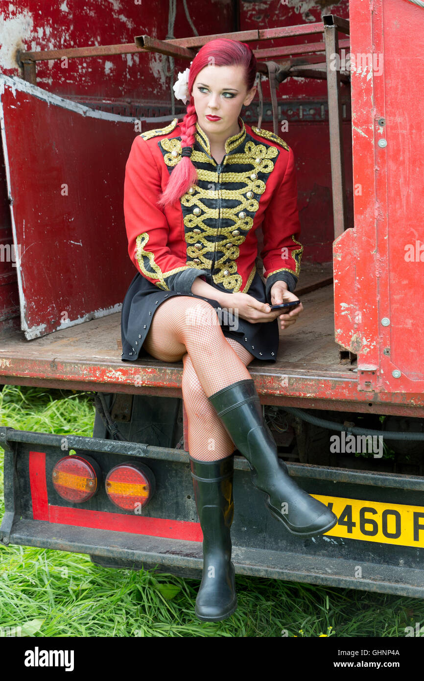 Female Ringmaster, Courtney's Circus Ireland Stock Photo - Alamy
