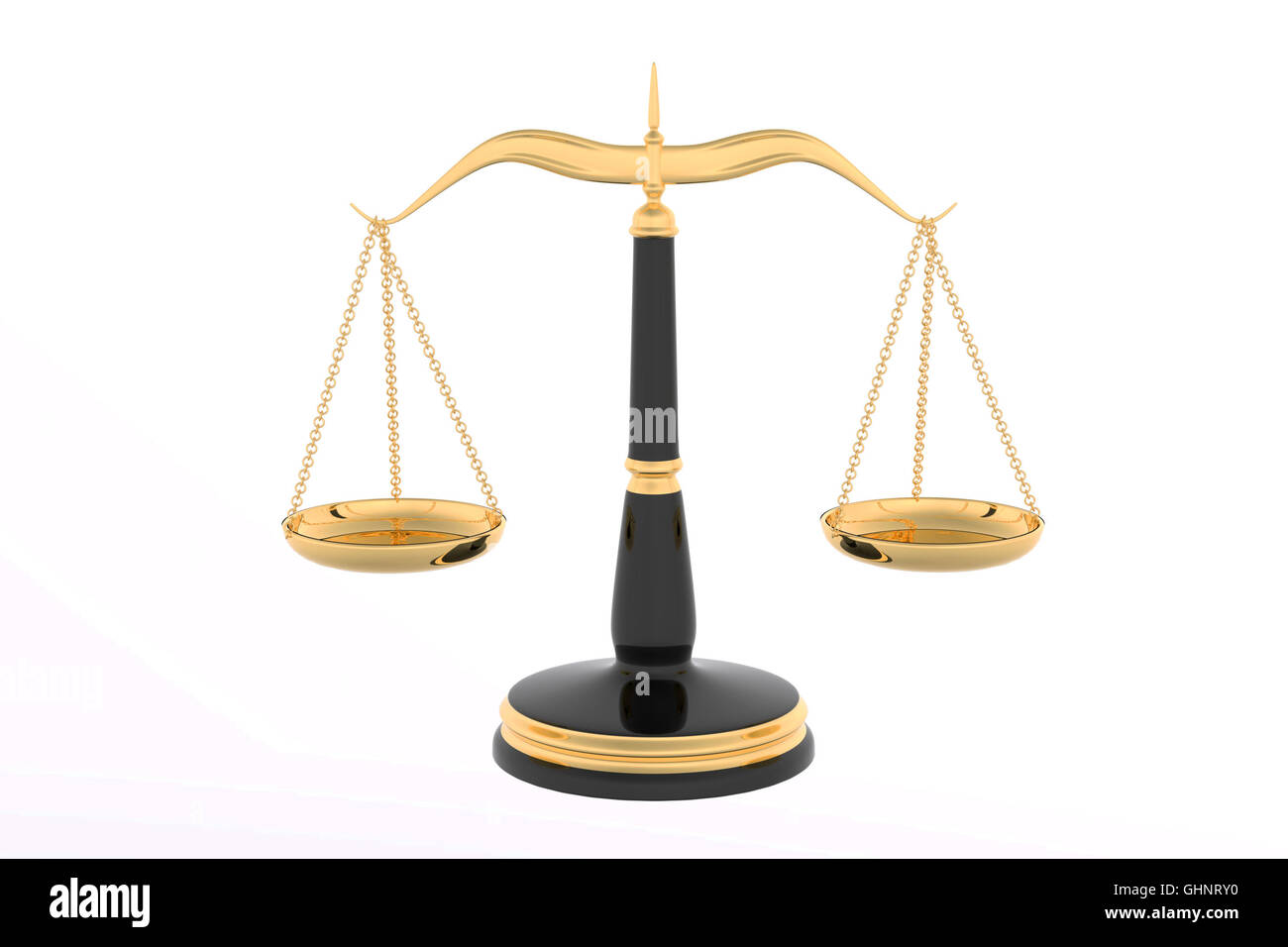 3D rendering of Law scales in white background Stock Photo - Alamy
