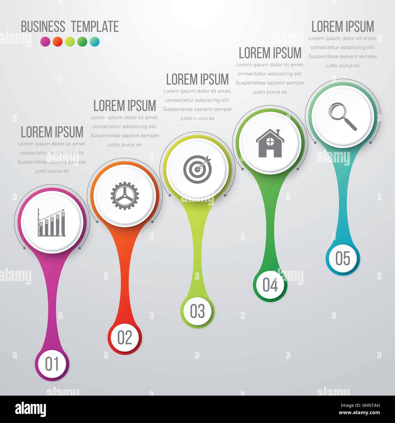 Vector illustration infographic five options Stock Vector Image & Art ...