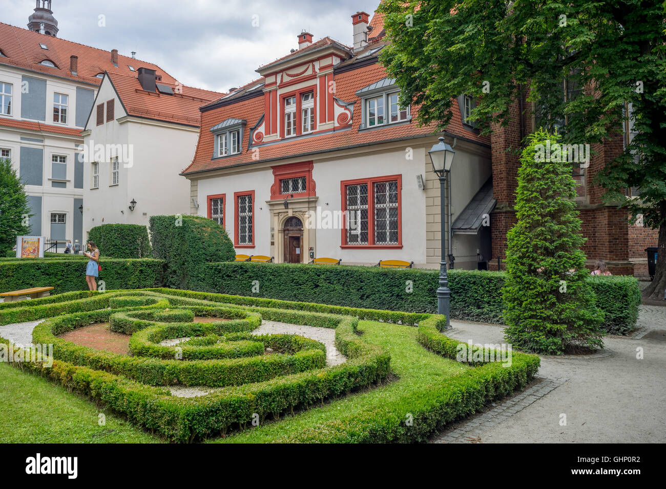 The Ossolineum National Ossoliński Institute garden Wroclaw Stock Photo ...