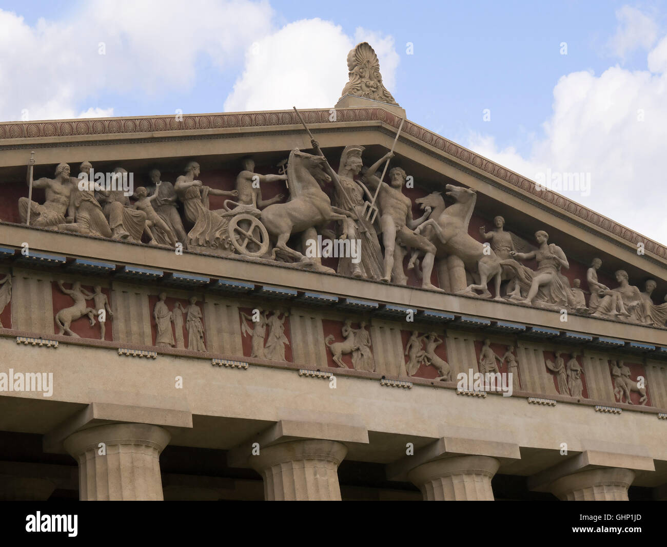 Concrete full sized replica of the Parthenon Temple in Nashville ...