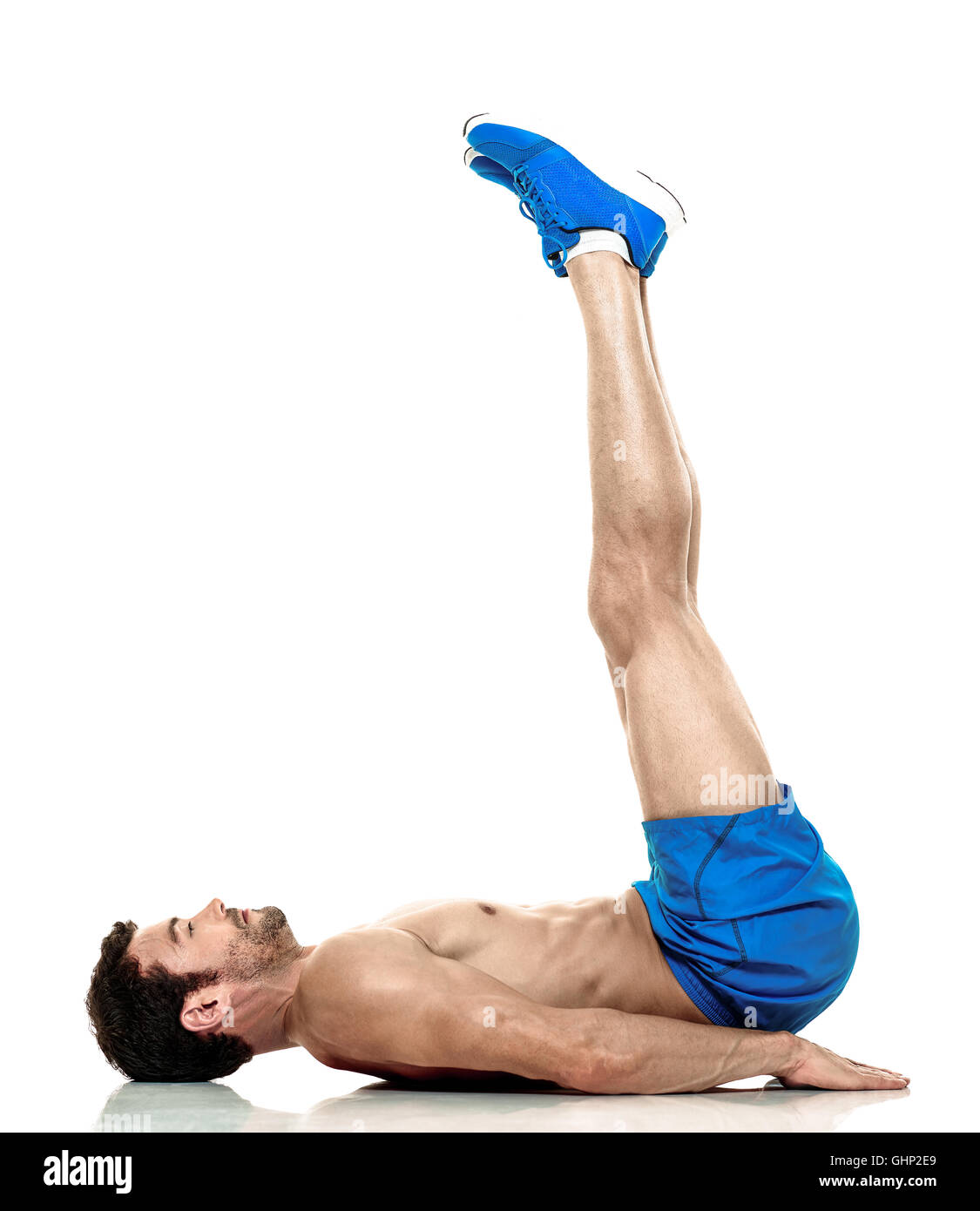 Man abs gym crunch hi-res stock photography and images - Alamy