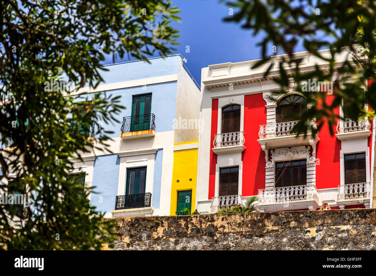 Colorful Minute House Squeezed between two Colonial Homes Stock Photo ...