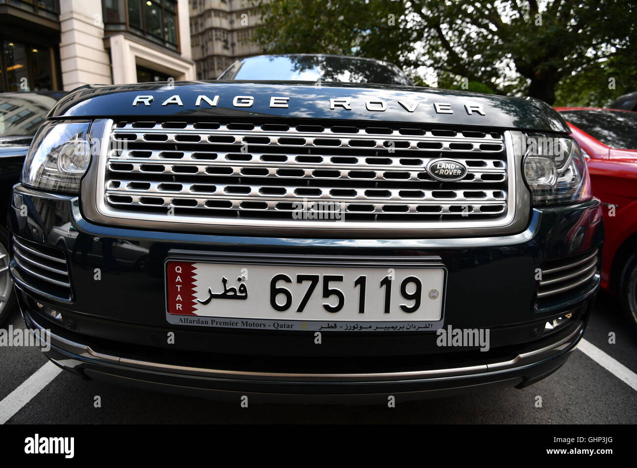 A foreign registered Range Rover parked outside the Dorchester in ...