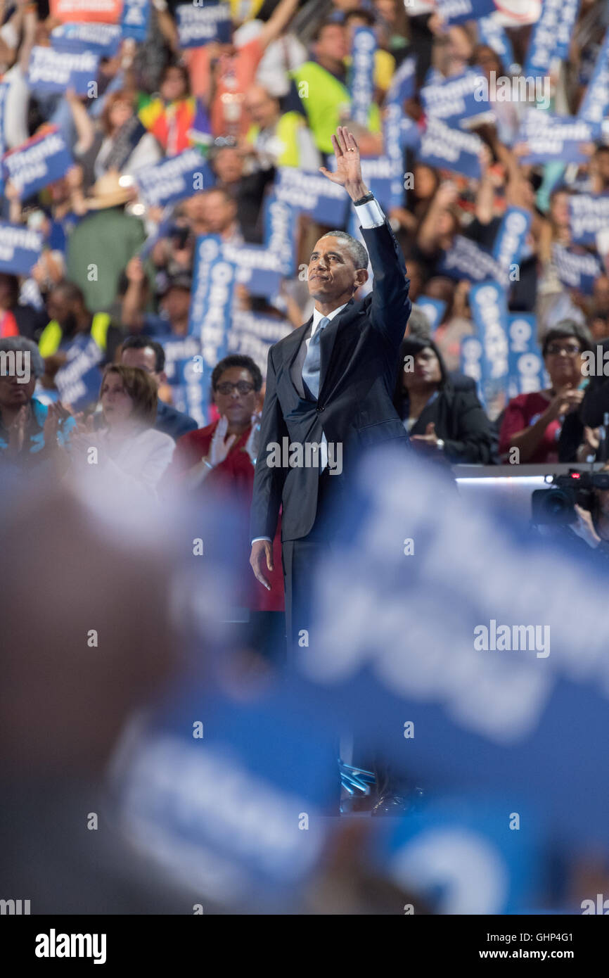 U.S President Barack Obama waves to supporters following his address to ...