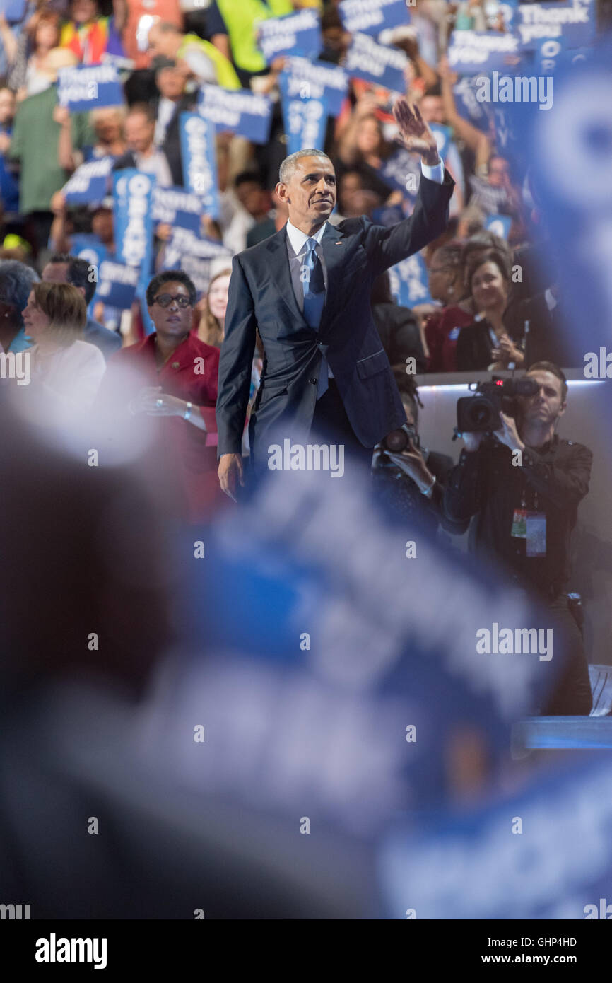 U.S President Barack Obama waves to supporters following his address to ...