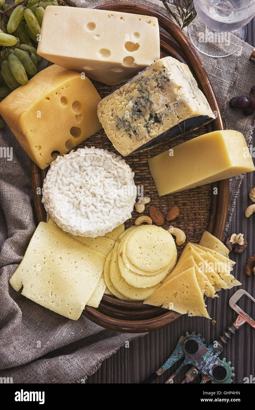 Various types of cheese set Stock Photo - Alamy