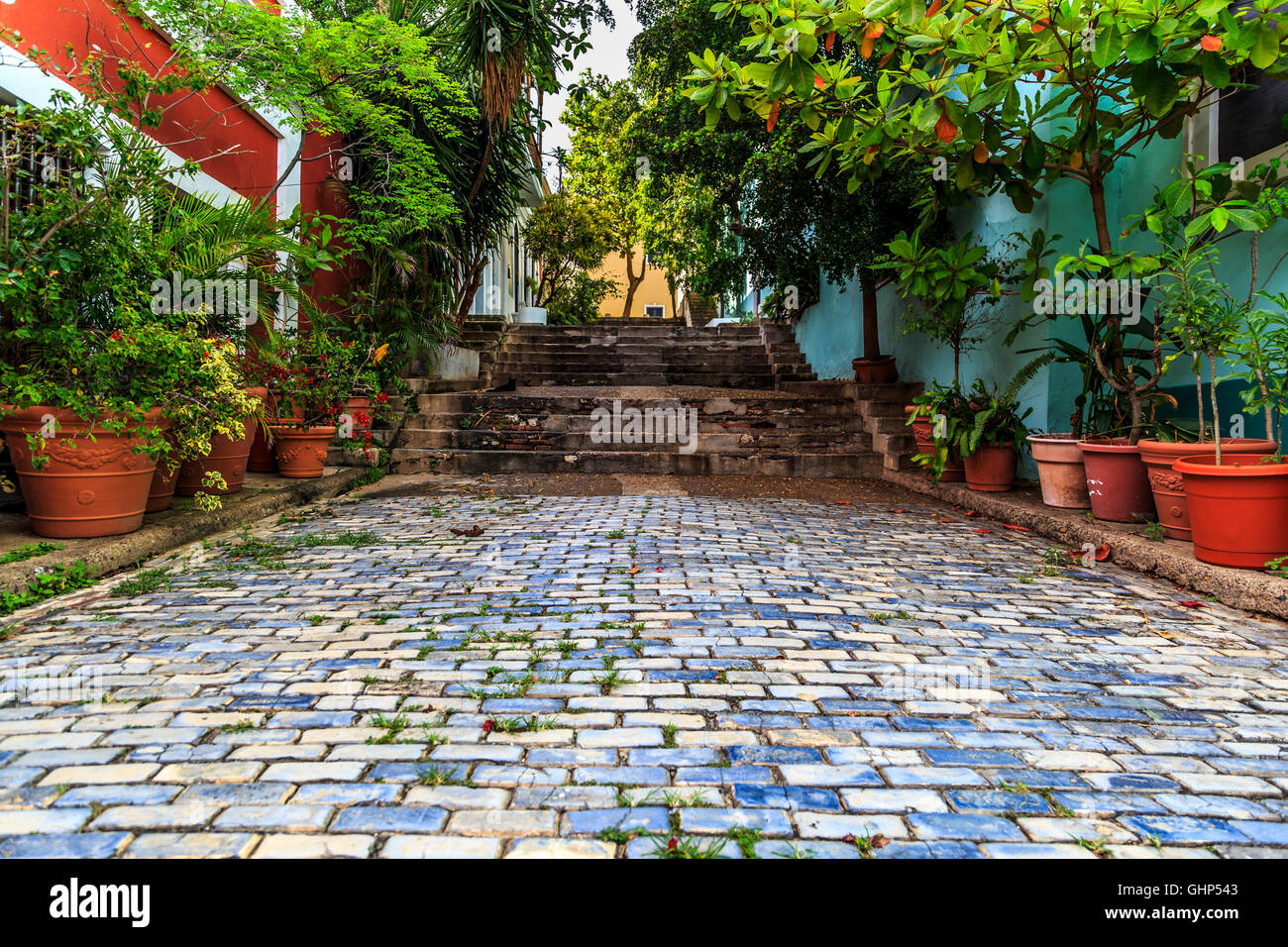Old Steps with Cobblestone in Old San Juan, Puerto Rico Stock Photo - Alamy