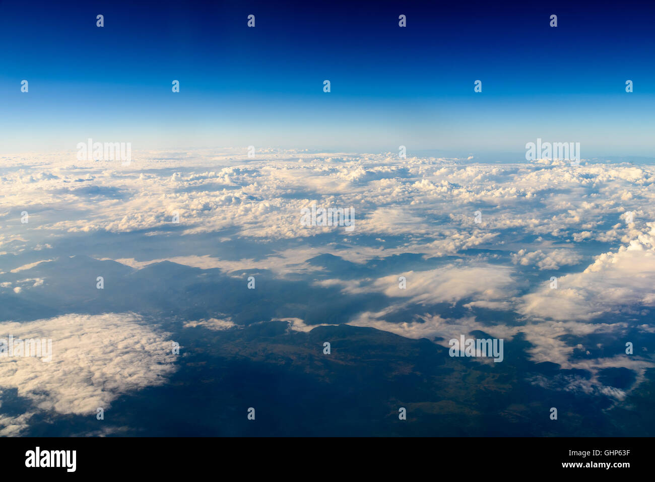 Aerial View Of Planet Earth As Seen From 40.000 Feet Altitude Stock ...