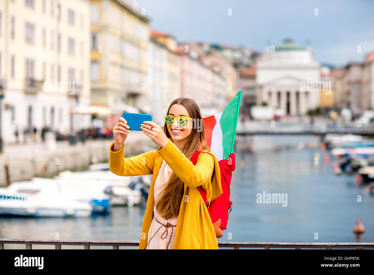 Woman traveling in Trieste city in Italy Stock Photo - Alamy