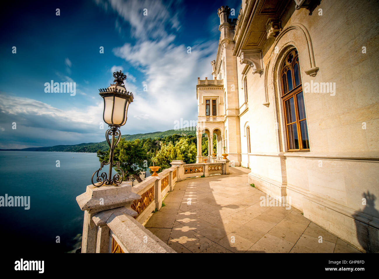 Miramare castle terrace Stock Photo - Alamy