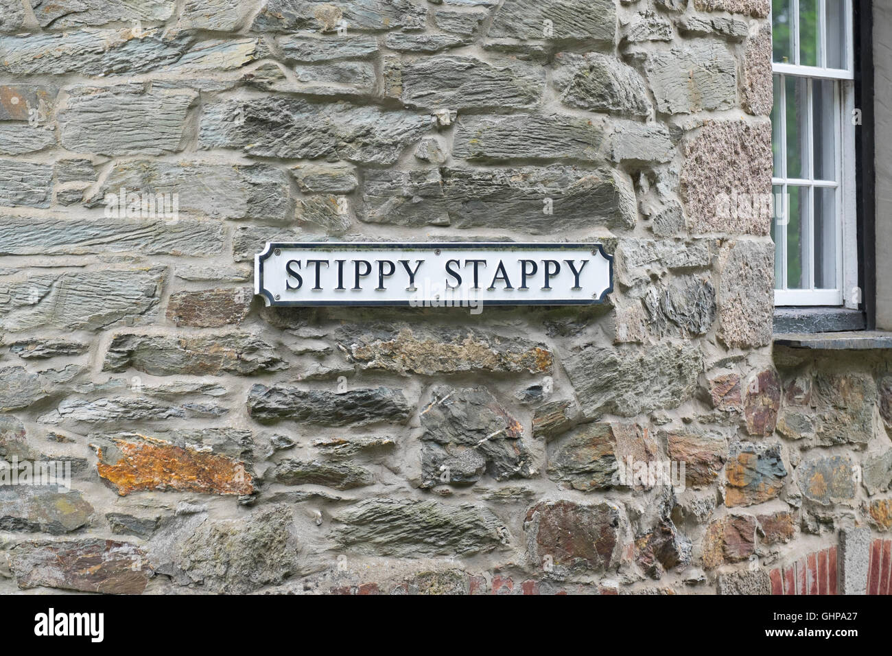 Stippy Stappy street sign in St Agnes, Cornwall, England, UK Stock ...