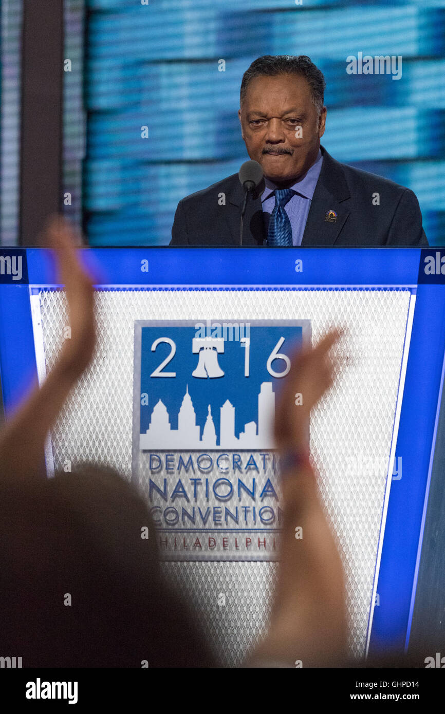 Civil Rights leader Rev. Jesse Jackson addresses delegates on the third ...