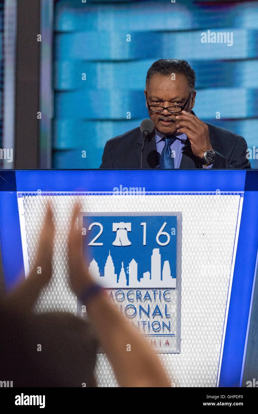 Civil Rights leader Rev. Jesse Jackson addresses delegates on the third ...