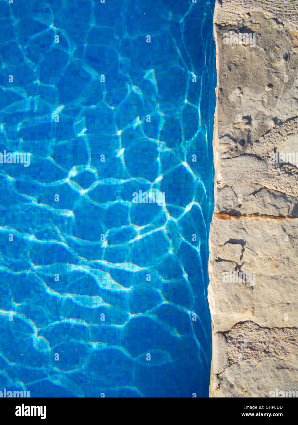 close-up of rippling reflections at the edge of a swimming pool Stock ...