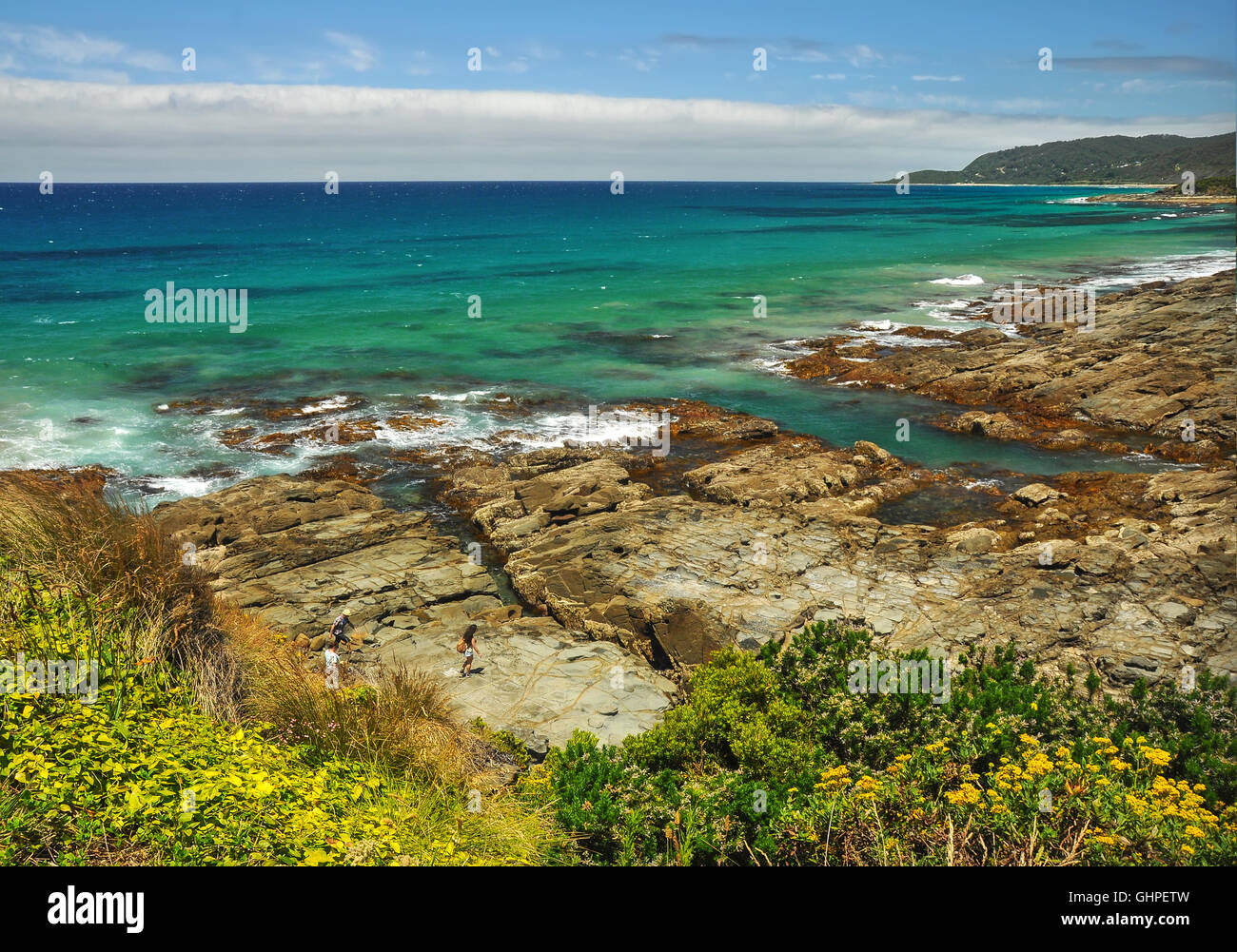 All shades of blue of the Pacific ocean. The Australian coast Stock ...