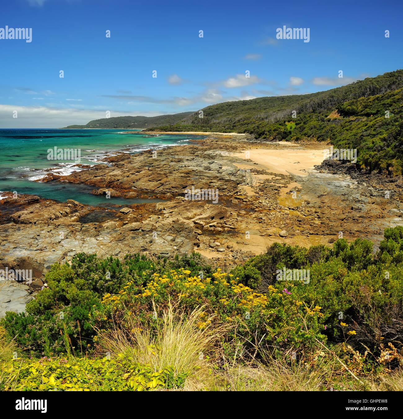 All shades of blue of the Pacific ocean. The Australian coast Stock ...