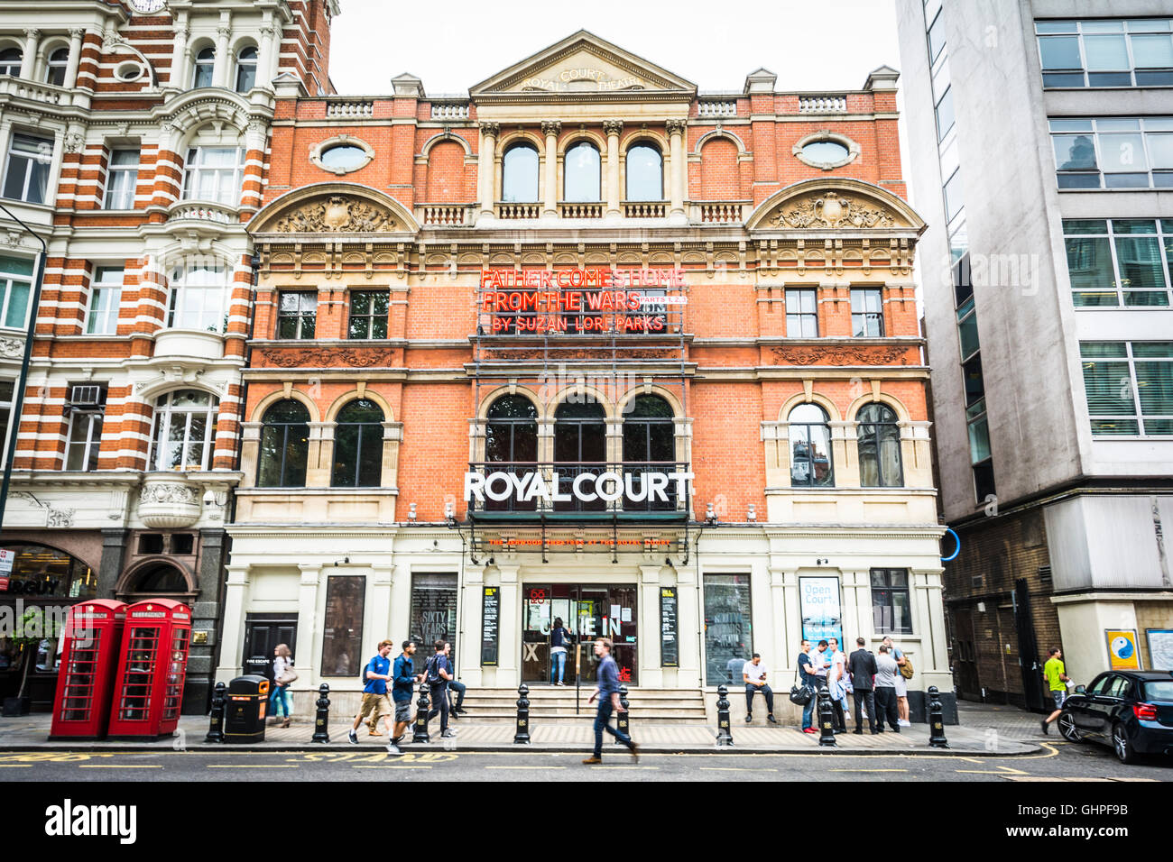 The facade of The Royal Court Theatre, Sloane Square, Chelsea, London ...
