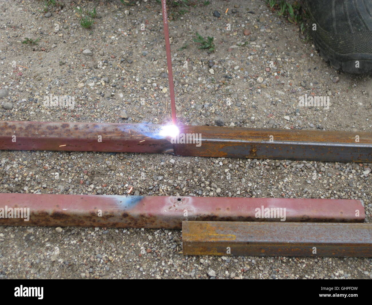 Welding of steel square pipe electric welding. The use of electric ...