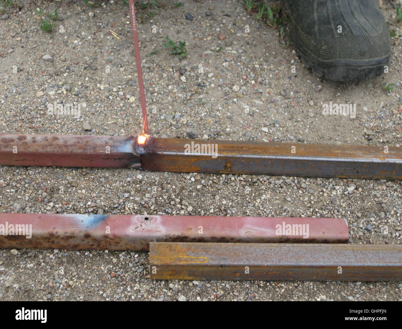 Welding of steel square pipe electric welding. The use of electric ...