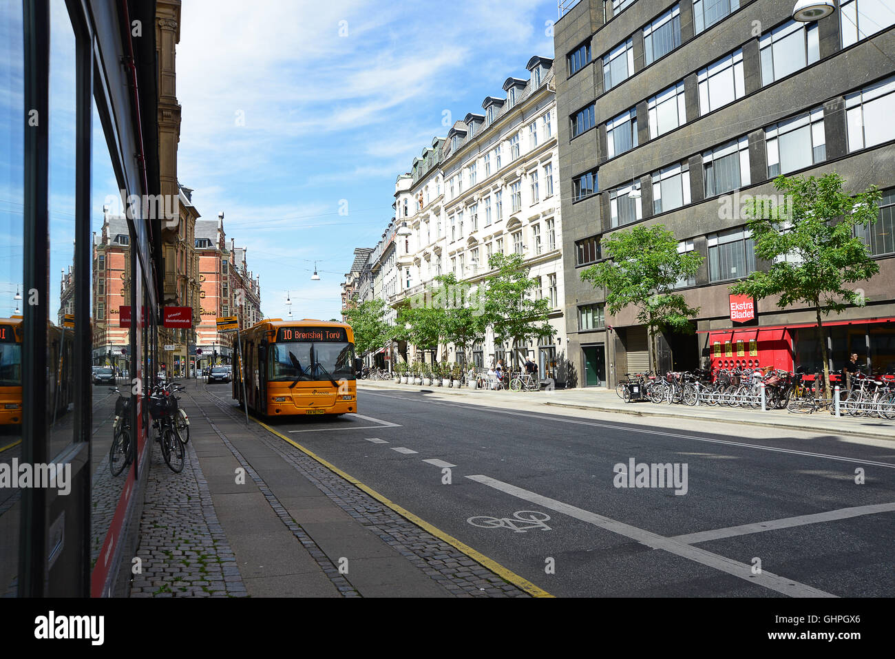 Copenhagen, Denmark - July 21, 2016: Traffic on the Copenhagen street ...