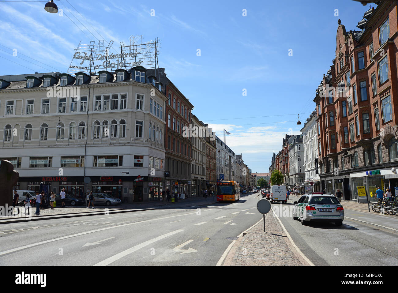 Copenhagen, Denmark - July 21, 2016: Traffic on the Copenhagen street ...
