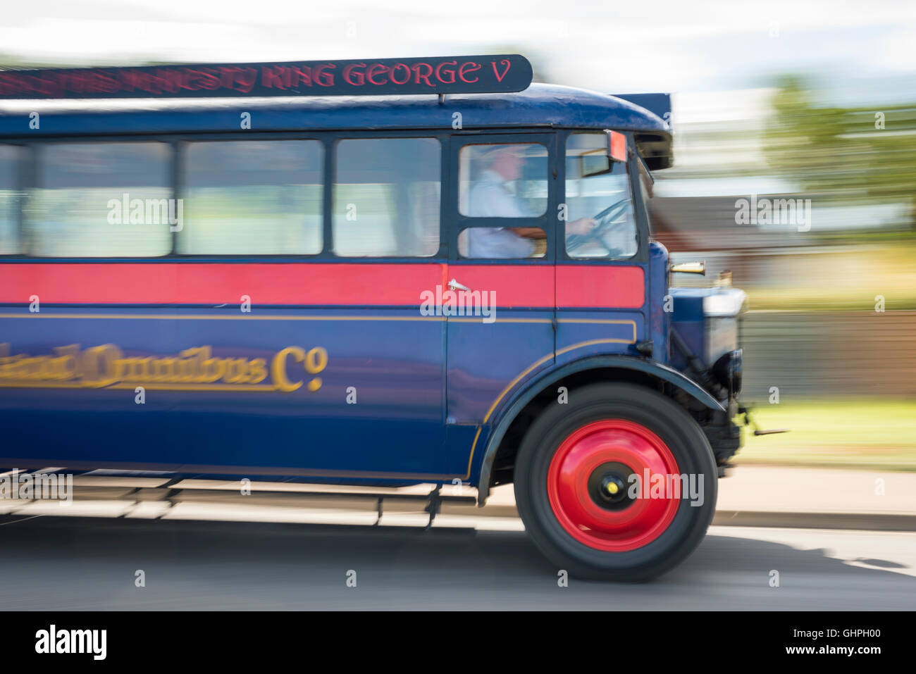 A vintage bus used to transport passengers from Aldeburgh to Thorpeness ...