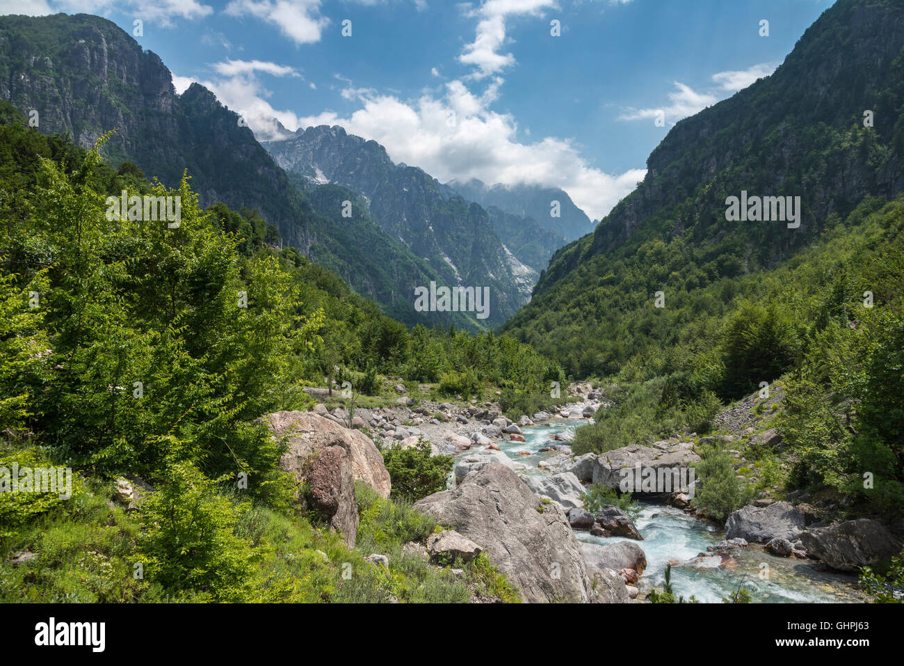 The Thethit river as it flows down the Shala valley to join the Shala ...