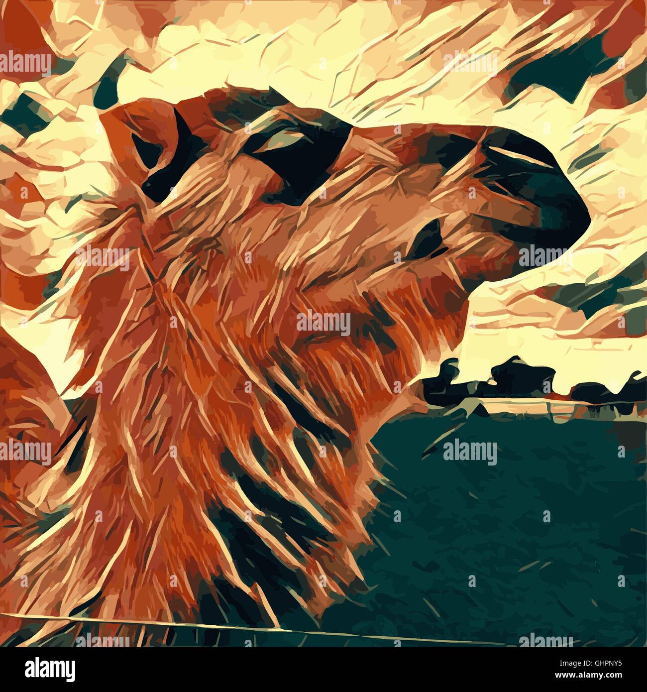 Camel portrait vector stylized illustration Stock Vector Image & Art ...