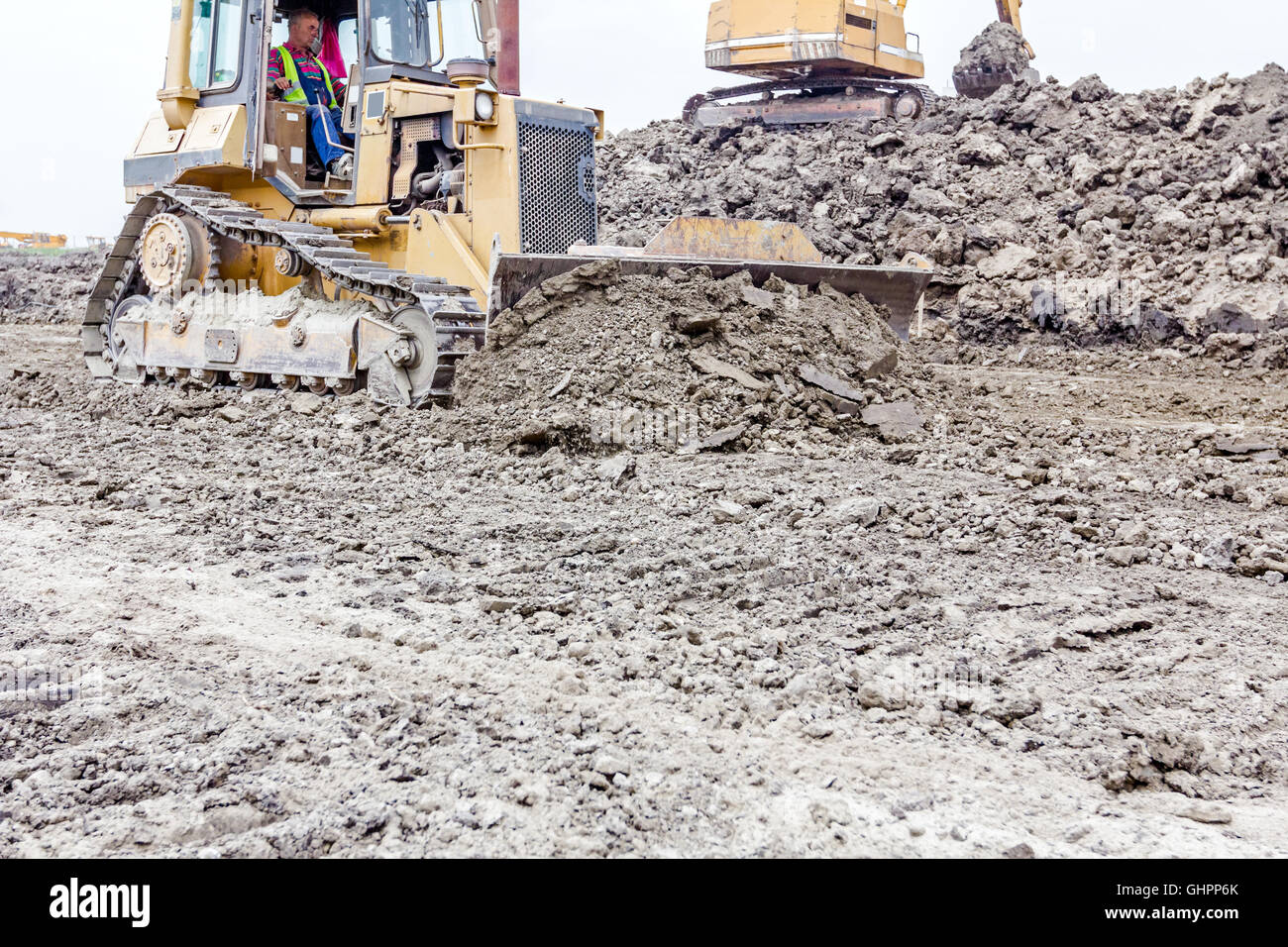 Land leveling bulldozer hi-res stock photography and images - Alamy